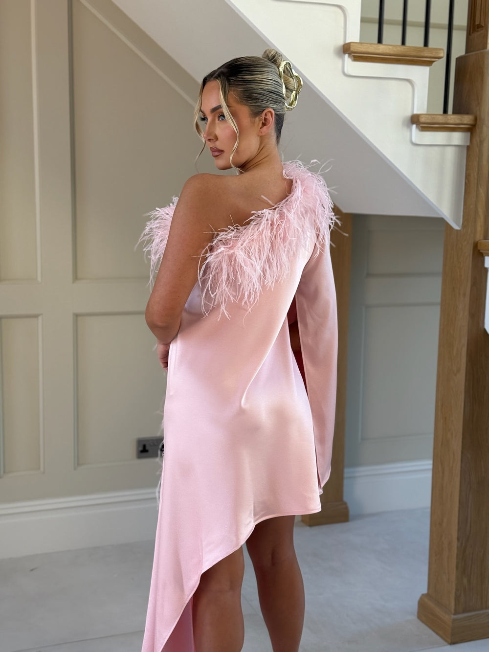 Liberty Ostrich Dress Baby Pink