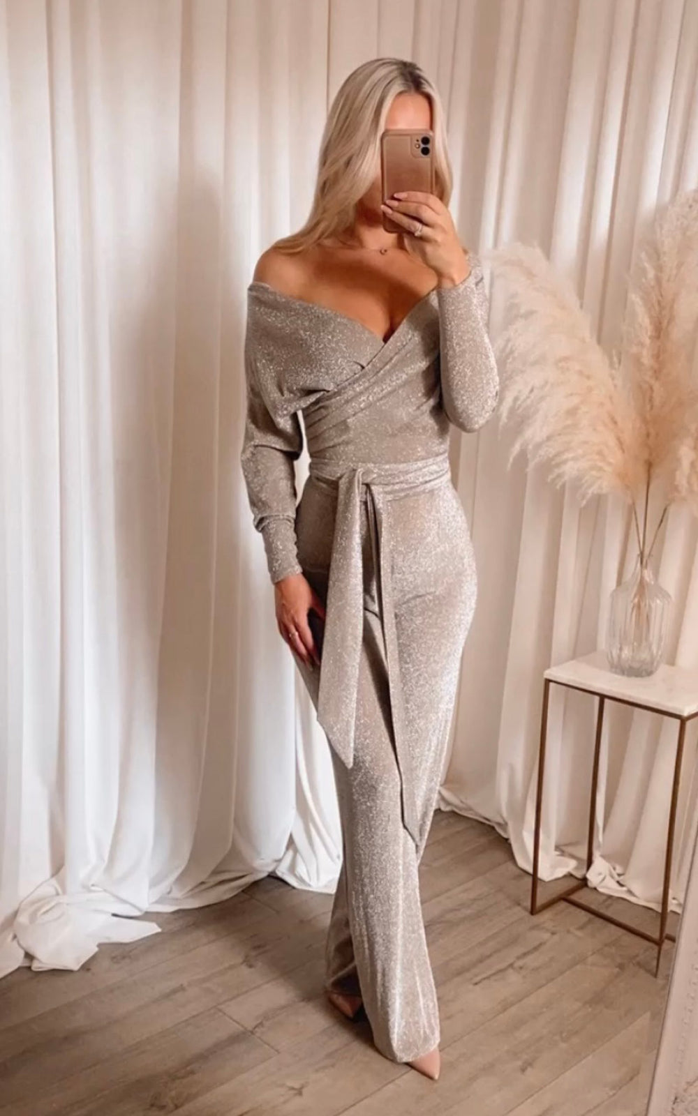 Maddie Jumpsuit Gold Glitter